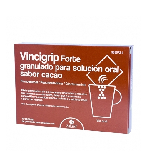 VINCIGRIP FORTE 10 SOBRES GRANULADO PARA SOLUCION ORAL (SABOR CACAO)