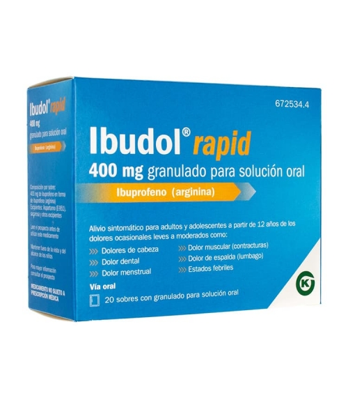 IBUDOL RAPID 400 MG 20 SOBRES GRANULADO PARA SOLUCION ORAL